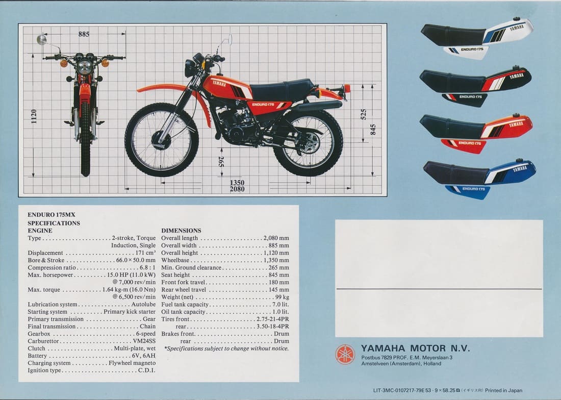 Yamaha DT 175 Calibmatic y Monoshock | Ficha técnica, historia, modelos